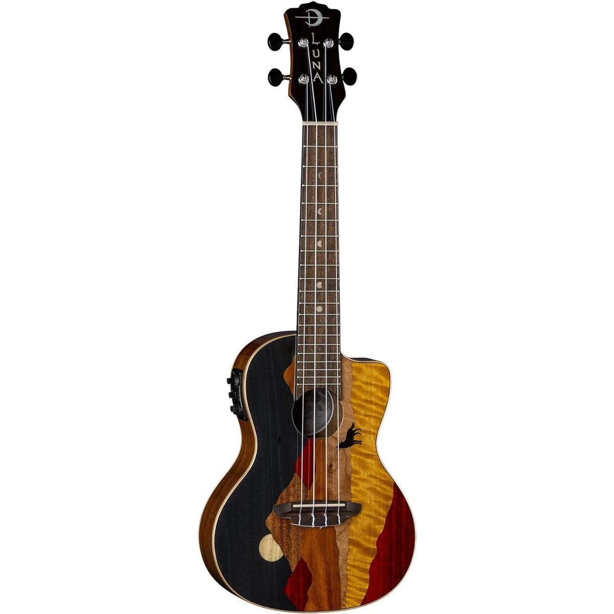 Luna Guitars Vista Wolf, 4-String Concert Acoustic/Electric Ukulele (U ...