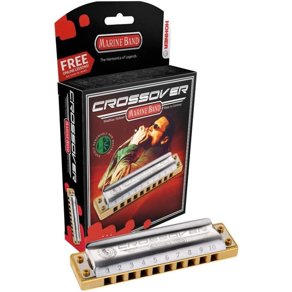 Marine Band Crossover Harmonica in Chrome - Key of Bb — Pineville Music