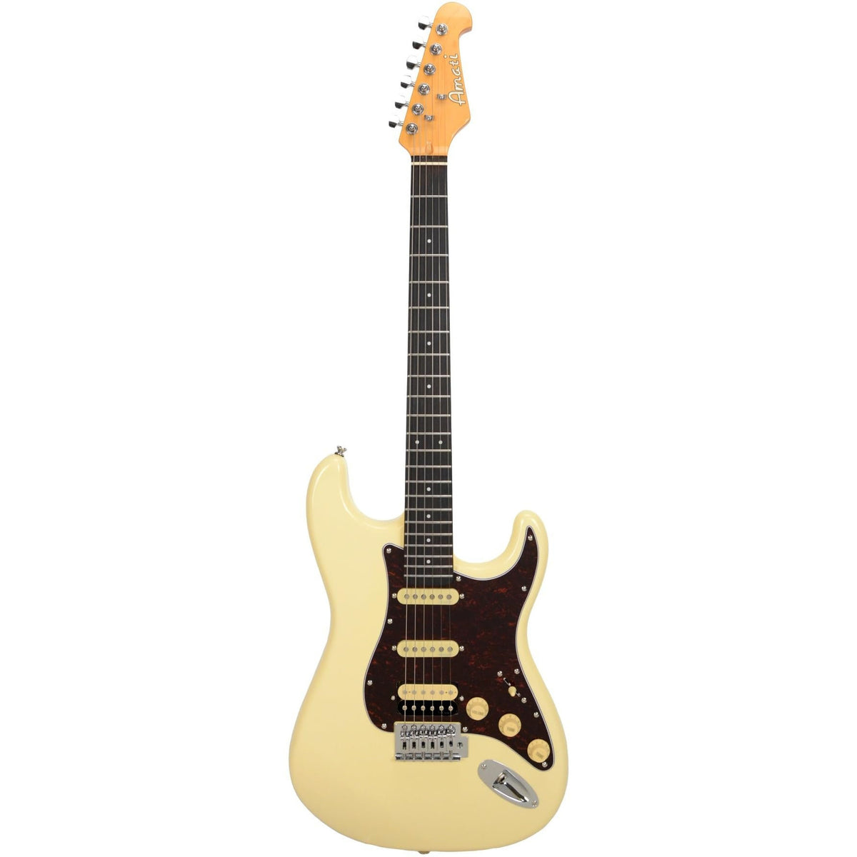 Amati Solid-Body 6-String Electric Guitar w/Gig Bag - Vanille White Gl ...