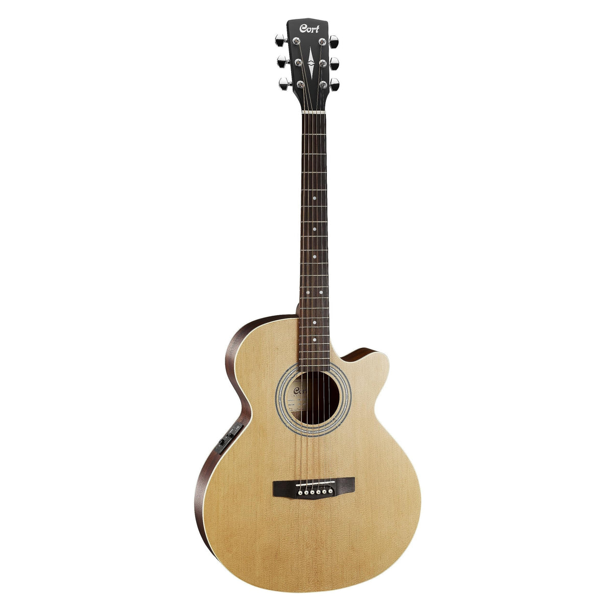 Cort 6 String Acoustic-Electric Guitar, Right, Open Pore Natural, Full ...